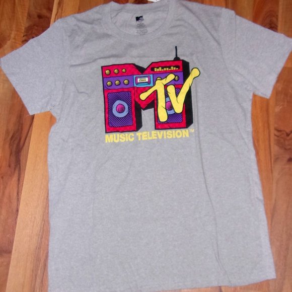 MTV | Shirts | New Size Extra Large Mens Tee Shirt Gray Graphic Mtv ...